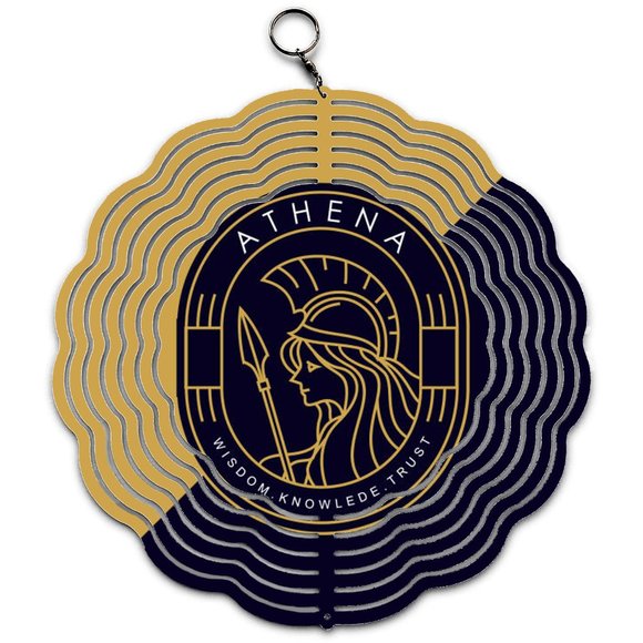 Design | Royalty Black Gold Ancient Goddess Athena Design Wind Spinner ...